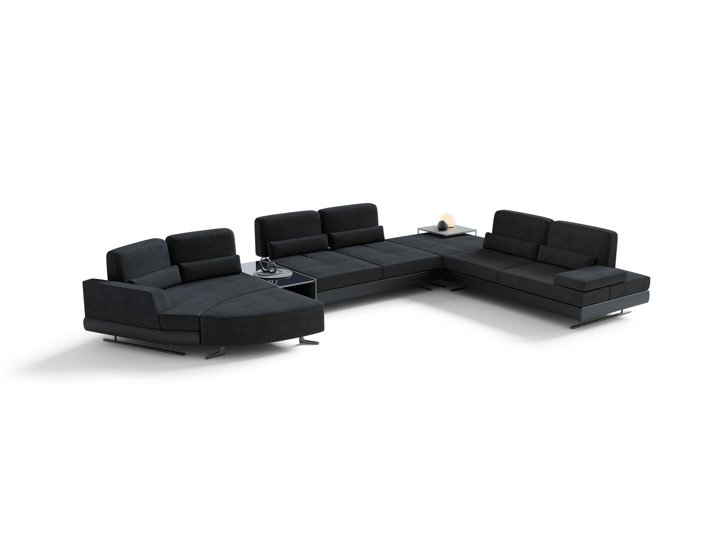 Mony Moon Wide Corner Sofa with Table and Pouf – LAZZONI Nederland